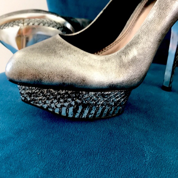 bebe | Shoes | Hematitesilver Gray With A Little Black Platform Type ...